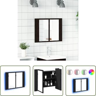 vidaXL Spiegelschrank - Badezimmerspiegelschrank Schwarz Eichen-Optik 60 x 12 x 45 cm