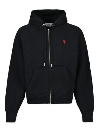 Ami Kapuzenjacke mit Logo-Stickerei - Schwarz