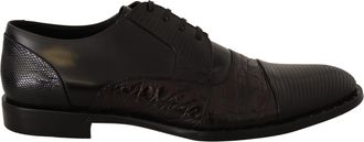 Dolce & Gabbana Schwarze Leder Exotische Haut Formal Schuhe