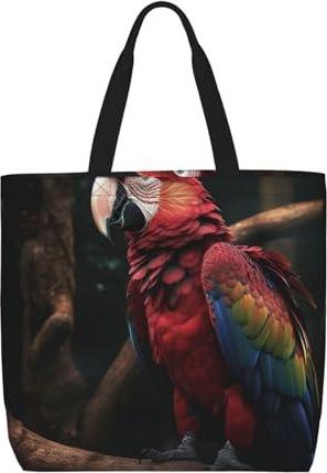 Generic Perroquet Perch&eacute; Sur Une Branche Sac A Main Femme R&eacute;utilisable Sacs Pliable Sac Courses Pour Shopping Gym Travail