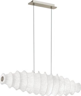 Eglo Hängelampe Tonnara, Pendelleuchte Esstisch, Stahl in nickel-matt, Cocoon in weiss E27 Fassung