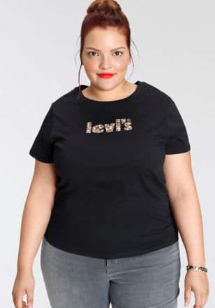 Levi's Plus T-Shirt LEVIS PLUS LSE_ PL PERFECT TEE, Damen, Gr. XXL (50/52), camo w mineral schwarz, Single Jersey, Obermaterial: 100% Baumwolle, bedruckt, regular