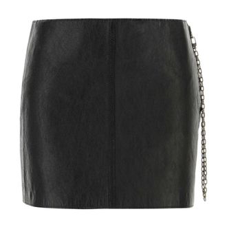 Alexander Wang Leder-Minirock mit niedriger Leibh&ouml;he - - Skirts - Damen - Schwarzk - M