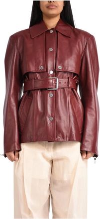 Sportmax Femme, Vestes, Rouge, Taille: 36 FR Veste Courte Nappa Double &Eacute;paisseur