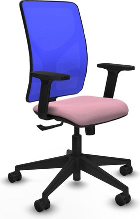 Piqueras y Crespo Arbeitsstuhl mit Armlehnen, h&ouml;henverstellbare Lendenwirbelst&uuml;tze, ausgestattet mit 3 Positionen und Schneideschaum, mit Rollen von 65 mm, Nylon, Blau/