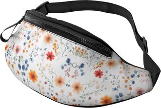 Generic Mode Brusttasche Blumenmuster Waist Fanny Pack Brusttasche Sporttasche F&uuml;r Sport Hundetraining Damen 14X35Cm