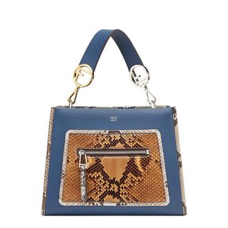 Fendi Blue Leather & Snakeskin Small Runaway Bag