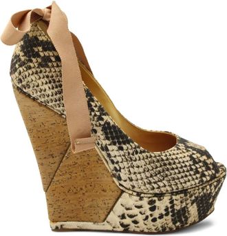 Lanvin escarpins compensés à plateforme - Marron