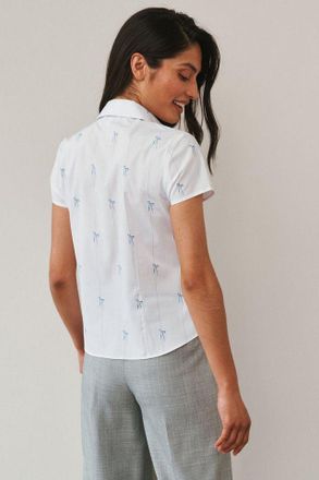 Next Hemdbluse K&ouml;rpernahes Essential Kurzarmshirt mit Stretch (1-tlg)