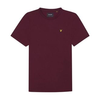 Lyle & Scott Homme, Tops, Rouge, Taille: XS T-Shirt Bordeaux Col Rond