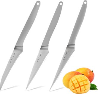 Plys Edelstahl Schälmesser Kleines Küchenmesser: Gemüsemesser 3er Set Obstmesser Scharf Professionelles Blumenschnitzmesser Obstteller