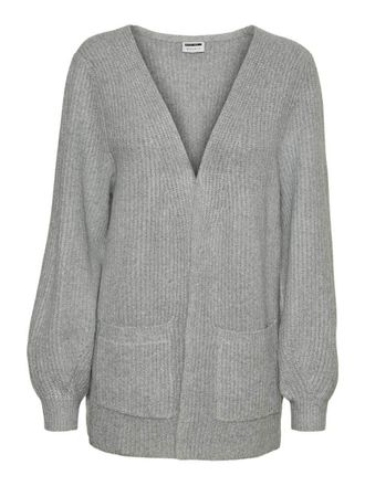 Noisy May Damen Nmluke L/S Knit Cardigan S* Strickjacke, Light Grey Melange, XS EU