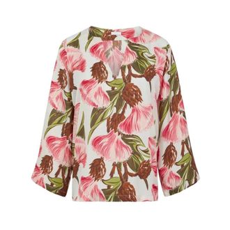 P.A.R.O.S.H. Seidenbluse mit Blumenmuster - - Blouses & Shirts - Damen - Mehrfarbig - L