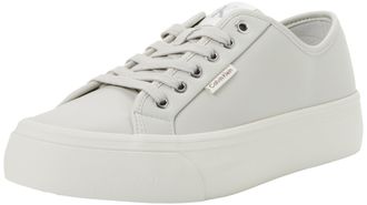 Calvin Klein Damen Vulc Flatf Lace Up LTH Ck Yw0Yw01932 Low Top, Grey (Moonstruck/Dk Ecru), 40 EU