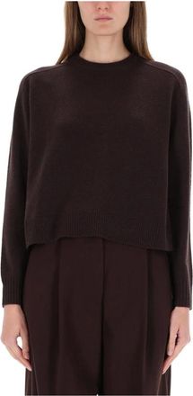 Theory Femme, Pulls, Brun, Taille: 44 FR Pull Court en Tricot Ras du Cou