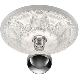 Trio Douille en pl&acirc;tre &agrave; peindre de style classique Lilly Rosette &Oslash;30 cm Lighting