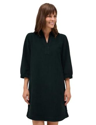 Cecil 1408901 Robe en Velours c&ocirc;tel&eacute; de Couleur Unie, Vert dencre, L Femmes