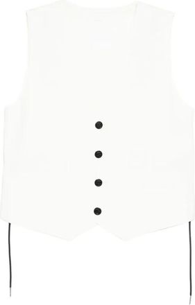 sacai Femme, Tops, Blanc, Taille: 40 FR Suiting x Nylon Twill Vest