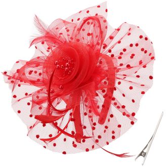 Dreshow Fascinator H&uuml;te f&uuml;r Damen Pillbox Hut mit Schleier Stirnband und Einer Gegabelten Clip Tea Party Kopfbedeckung