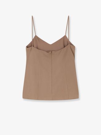 Max Mara Womens Silk Munghia Top Beige T-Shirts & Jerseys
