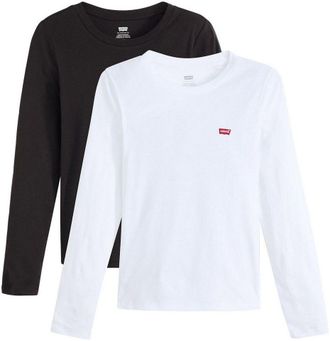 Levi's Langarmshirt LS 2 Pack Tee (Packung, 2-tlg) mit Batwing Logo-Stickerei