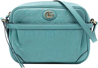 Gucci Hobo Bags - GG Star Embossed Leather Crossbody - Gr. unisize - in Blau - f&uuml;r Damen