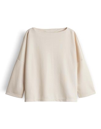 someday Damen Dreiviertelarmshirt | Karita Pure Shirt aus schimmernder Piqu&eacute; Ware Champagne, 42