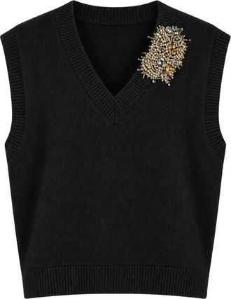 Liviana Conti Gilet Abilene - Femme - Pulls - Noir - Taille: 40 FR