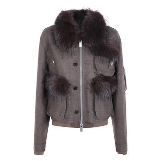 sacai Leather Vestes - Femme - Vestes - Brun - Taille: 42 FR