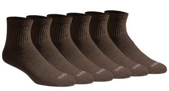 Dickies Herren Dri-Tech Feuchtigkeitsregulierende Viertelsocken Multipack, Essential Worker Braun (6 Paar), 12-15
