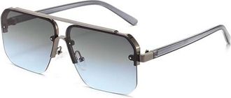 Generic Lunettes de soleil dégradées pour homme - Monture en métal - UV400, Doré Geeen Bleu, Taille unique