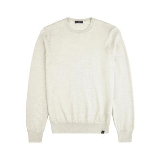 Fay Homme, Pulls, Beige, Taille: 2XL Pull en Laine Cr&egrave;me &agrave; Col Rond