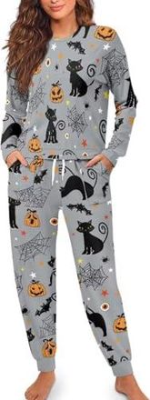 Generic Ensemble de v&ecirc;tements de d&eacute;tente 2 pi&egrave;ces pour femme avec chemise, chemisier, pantalon, ensemble d&eacute;contract&eacute; &agrave; manches longues et col en V, pantalon t