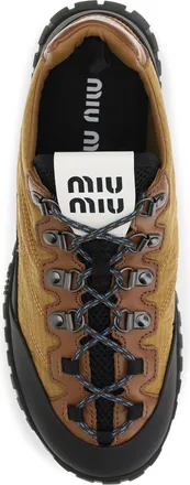 Miu Miu Ripstop Polyamide Sneaker - Mustard