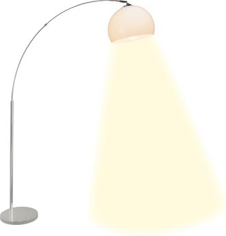 Brilliant Lampe Vessa Bogenstandleuchte 1, 7m chrom/wei&szlig;
