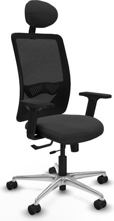 Piqueras y Crespo Atmungsaktiver Stuhl Zulema mit 2D-Armlehnen, h&ouml;henverstellbarer Lendenwirbelst&uuml;tze und festem Kopfteil, ausgestattet mit Syncro/Traslack und Schneide