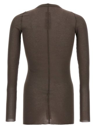 Rick Owens Ribbed Viscose and Silk Blend T-shirt - Brown