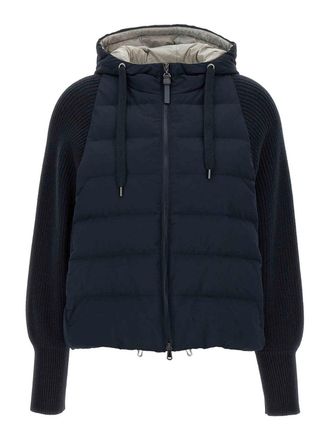 Brunello Cucinelli Blouson Rembourré - Bleu