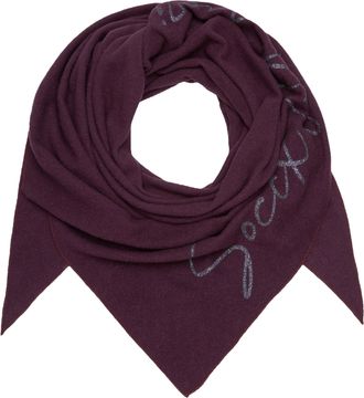 soccx Damen Dreieckstuch aus Flauschstrick mit Glitter Print Night Plum, None