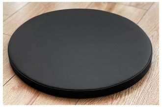 Generic Rundes Leder Stuhlkissen Sitzkissen, Memory-Schaum Barhocker Kissen, rutschfeste Stuhlauflage, Sitzkissen Geeignet for Esszimmer Wohnzimmer(Black,35 *