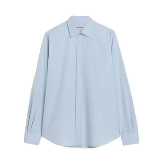 Jil Sander Leichtes Fil-&agrave;-Fil Baumwollhemd - - Shirts - Herren - Blau - L
