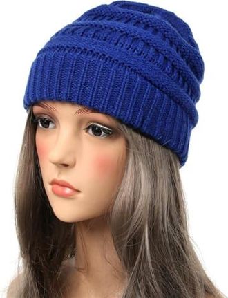 Generic Bonnet Femme Hiver Bonnet Femme Chapeau Femme Hiver Confortable Classique - Bonnet Tricot Uni &Eacute;pais et Doux Femme Hiver, Chaud et Polyvalent, Parfait 