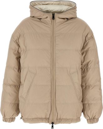 Brunello Cucinelli Reversible Laminated Down Jacket - Beige