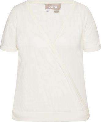 Usha Strickpullover Damen Wollwei&szlig;