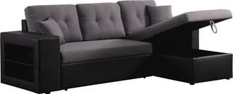 Habitat et Jardin Ecksofa reversibel mit Schlaffunktion Axel - 3-Sitzer - Schwarz/Grau