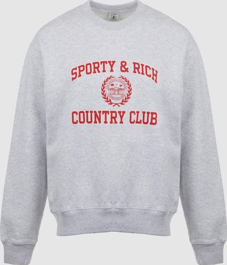 Sporty & Rich Pull Varsity Crest Heather Gray
