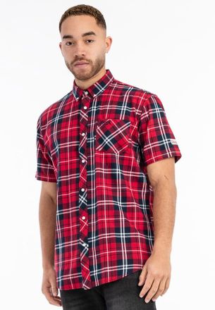 Lonsdale Herren Kurzarmhemd schmale Passform BRIXWORTH White/Red/Blue M