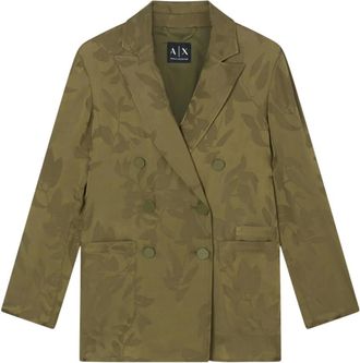 A|X Armani Exchange Femme, Vestes, Vert, Taille: 38 FR Savanna Jacquard Blazer