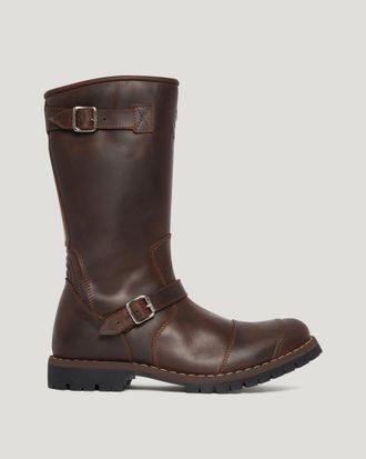 Belstaff Bottes De Moto Endurance Pour Homme Cuir Grain&eacute; Brun Noir 40