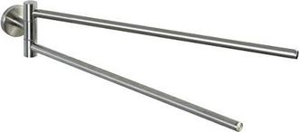 WENKO Handtuchhalter mit 2 Armen Mod. Bosio, Edelstahl, inkl. Schraubmaterial, 5,5x9x43 cm, matt